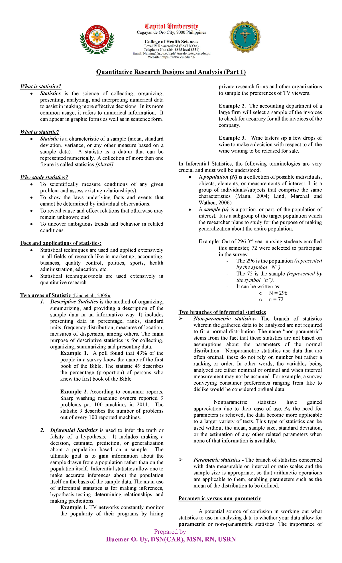 Quantitative Data Analysis (Part 1) 2 - Quantitative Research Designs ...