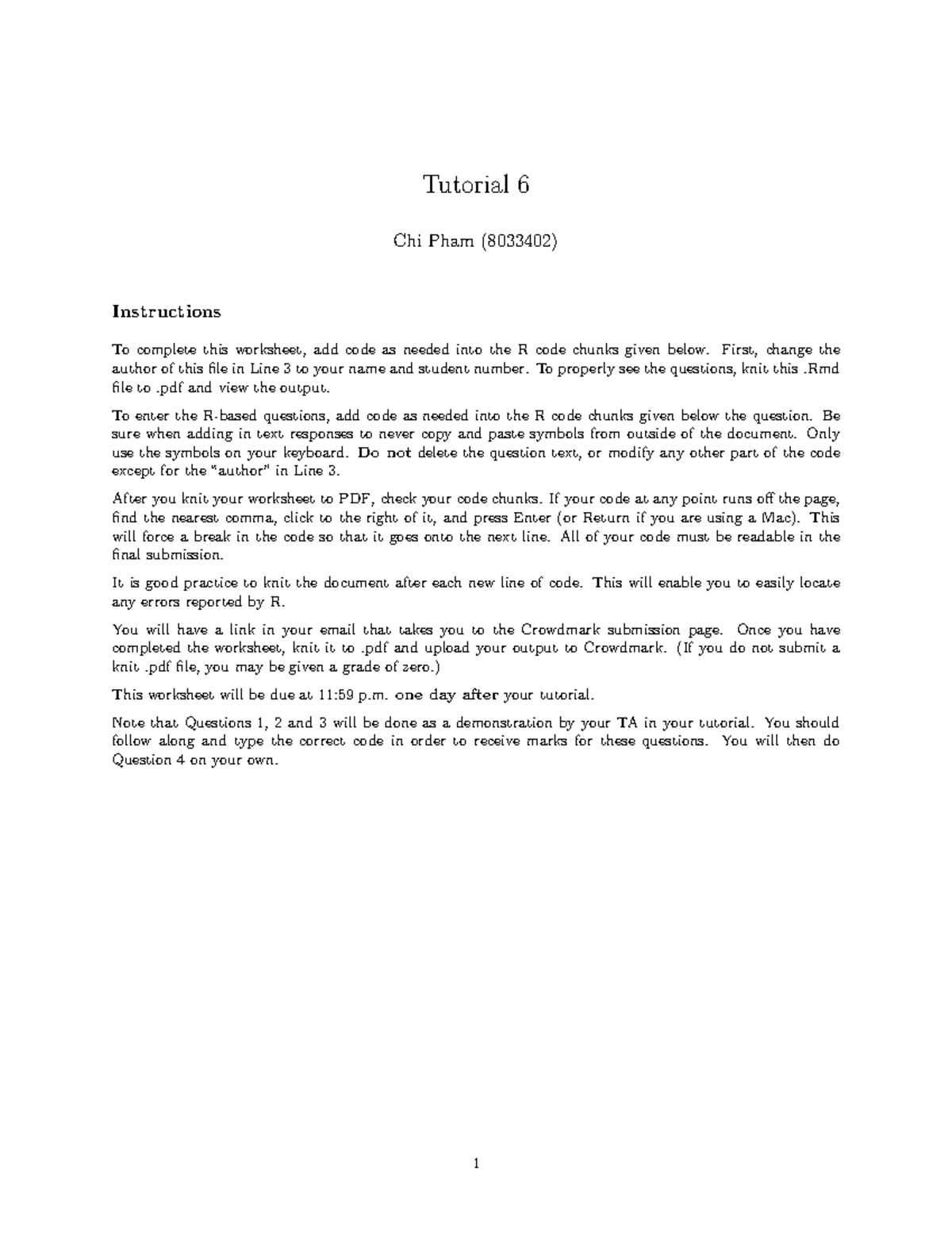 Worksheet 6: R Code Simulations and Analysis (8033402) - Studocu