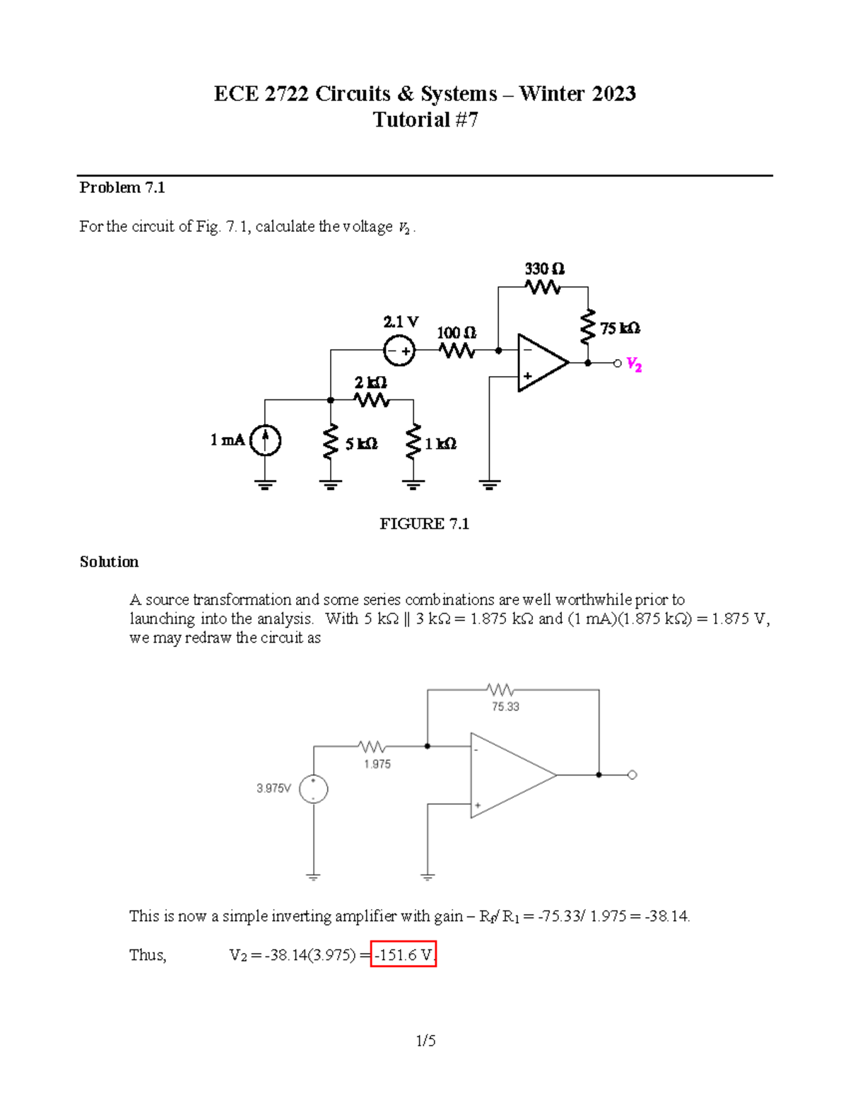 ECE 2722 Circuits Systems Winter 2023 Tutorial 07: Complex Frequencies ...