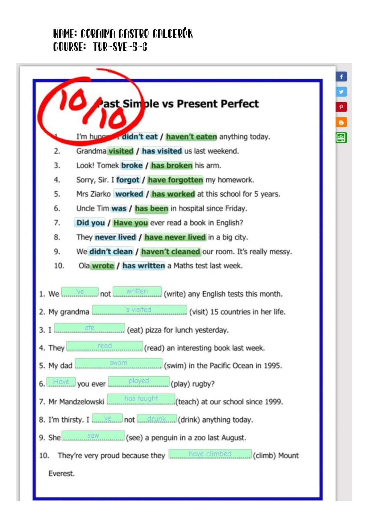 Present Continuous online exercise for Cuarto, Quinto, Sexto, 1 ESO, 2 ...