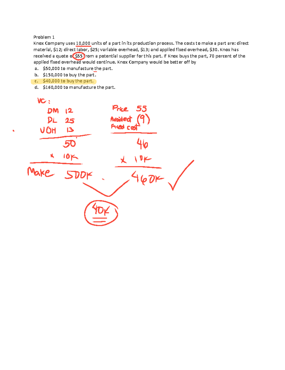 Accept or Reject: Make or Buy Decisions Analysis - Studocu