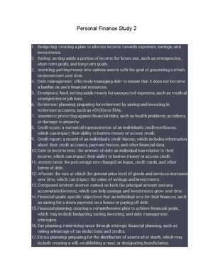 Personal Finance - Study Notes & Assignments - Studocu