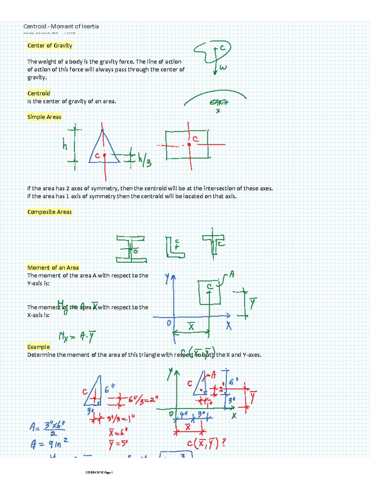 11-Centroids of Areas by Integration Class Problems - Class Example #1 ...