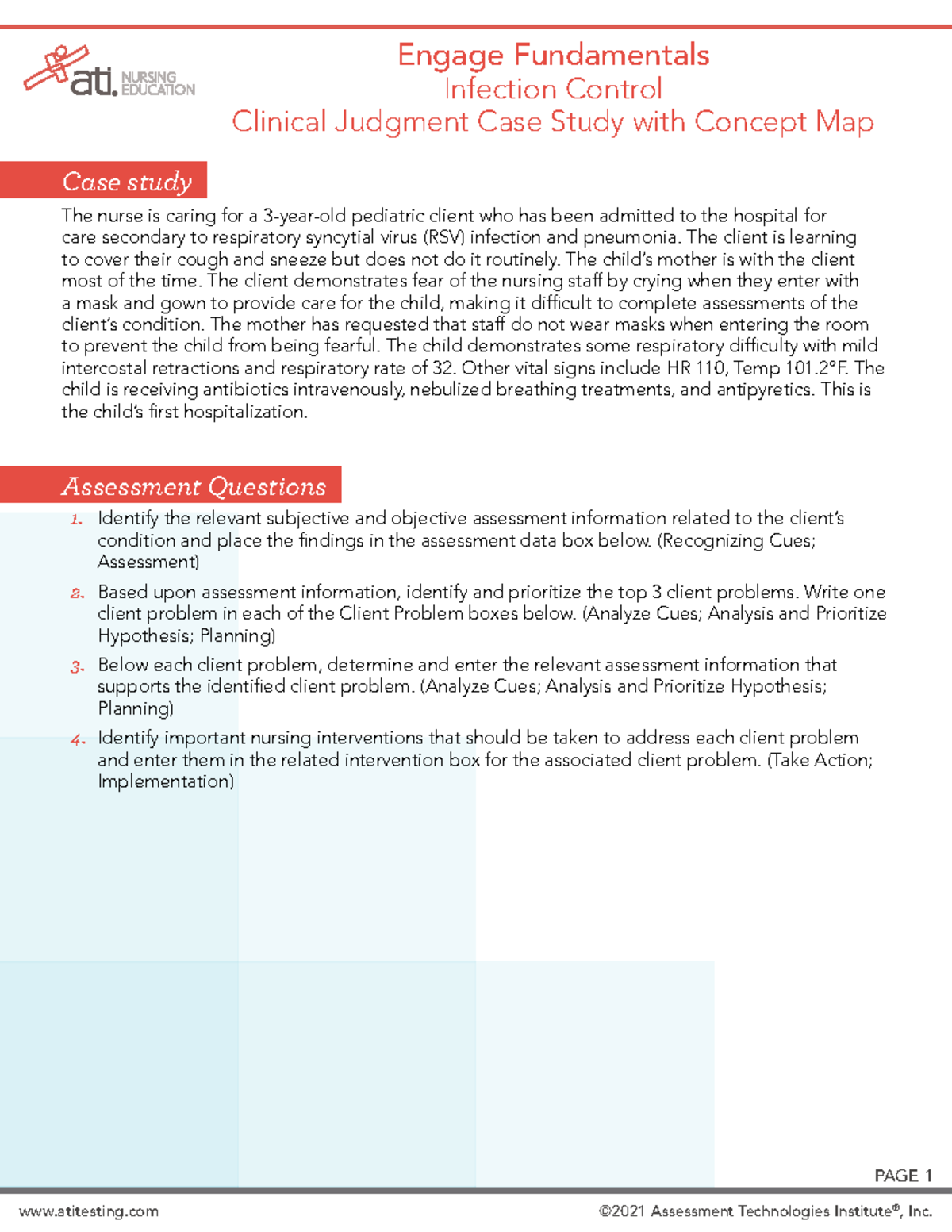 Infection Control Case Study: Clinical Judgments & Interventions ...