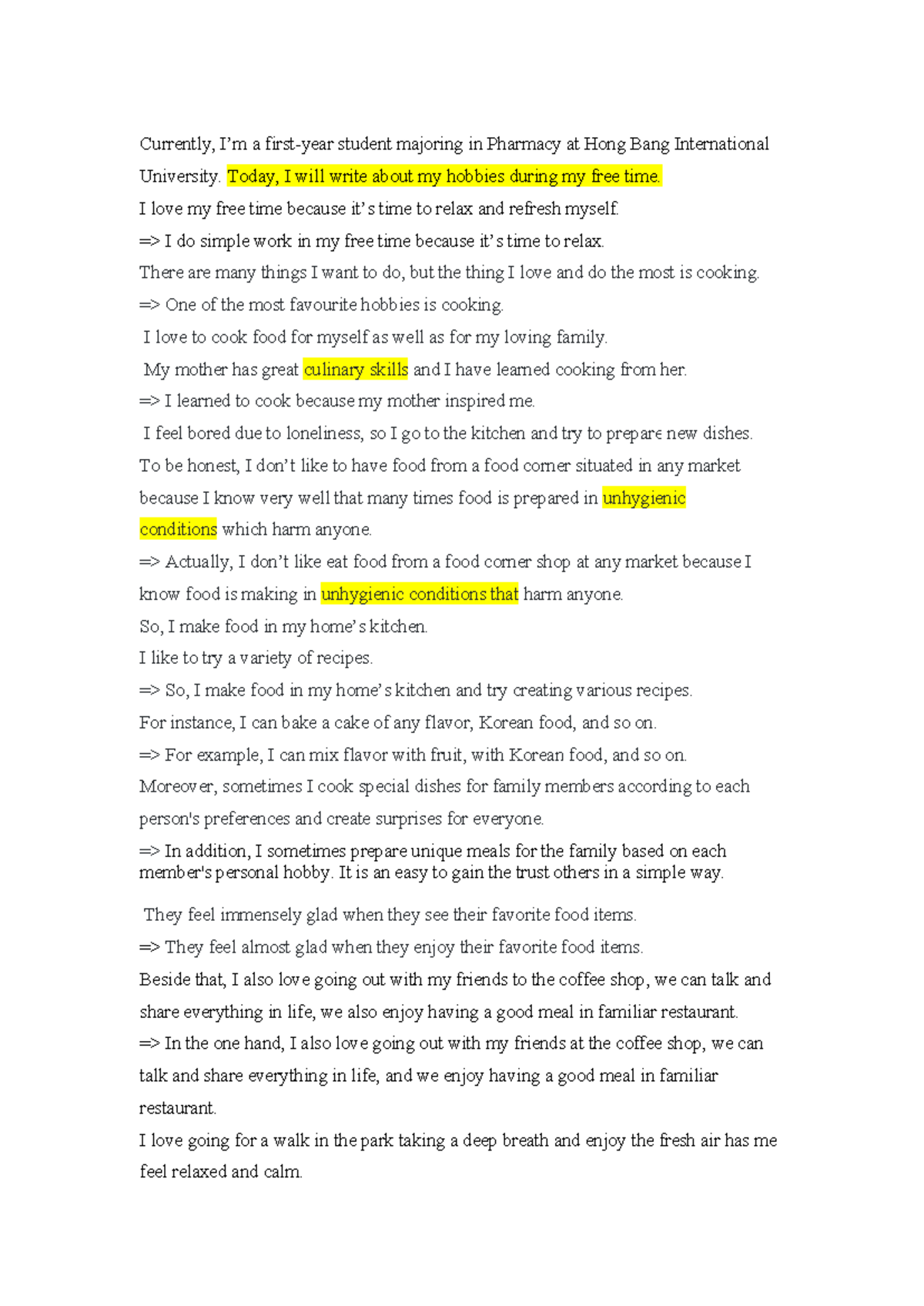 Pharmacy Student's Free Time Hobbies and Interests - Studocu