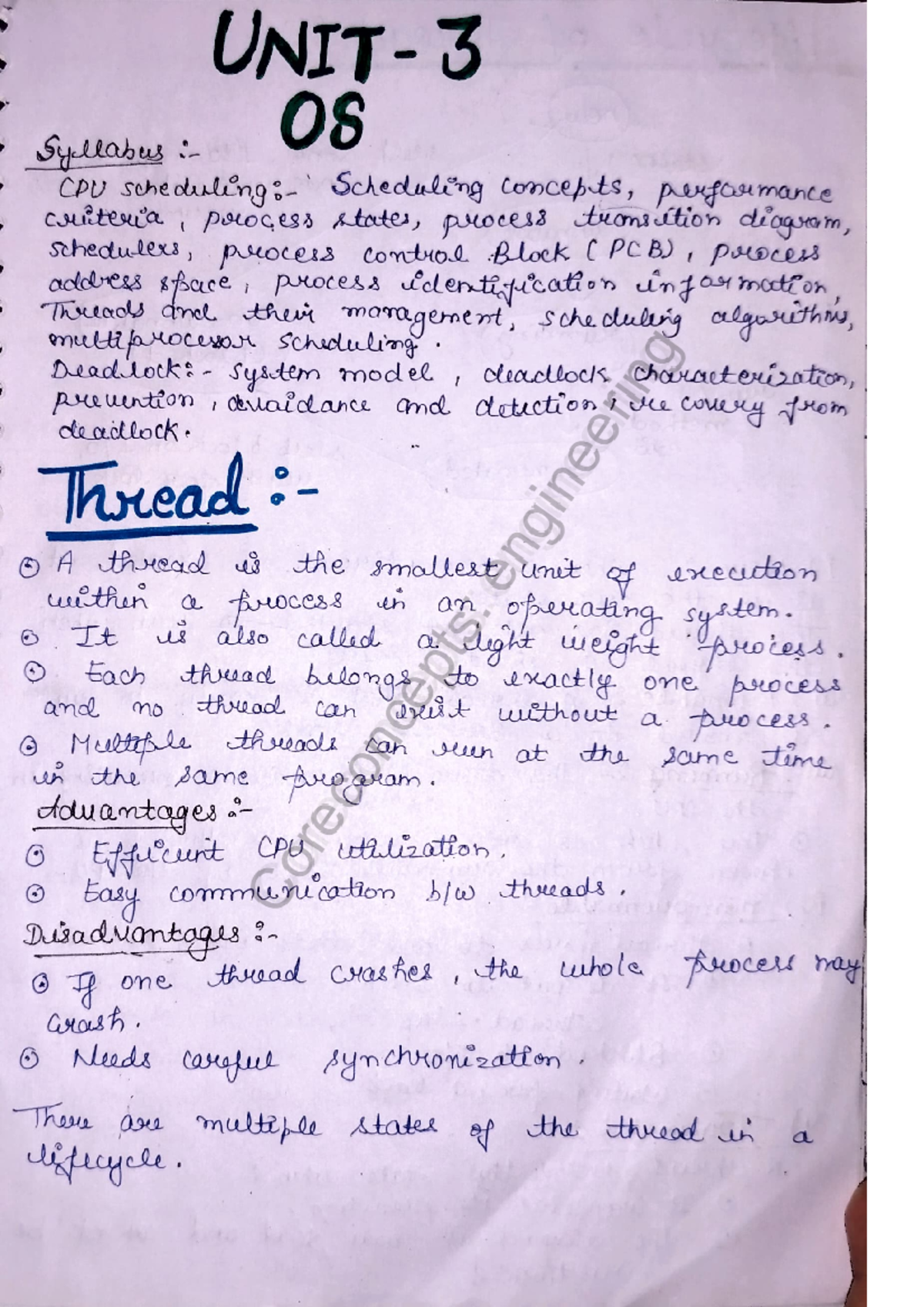 Unit-3 OS: CPU Scheduling, Process Management & Deadlock Strategies ...