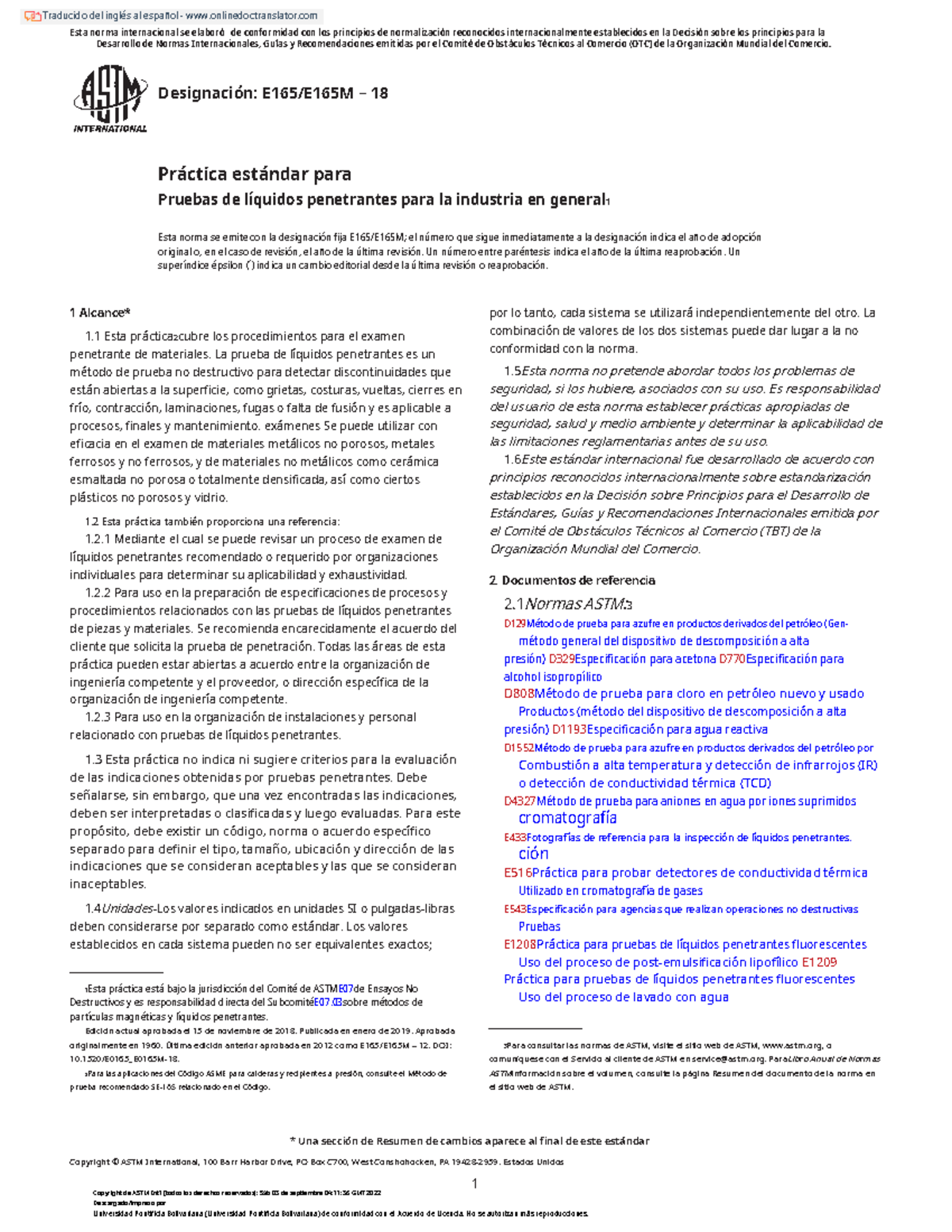Práctica Estándar ASTM E165/E165M-18 para Pruebas de Líquidos ...