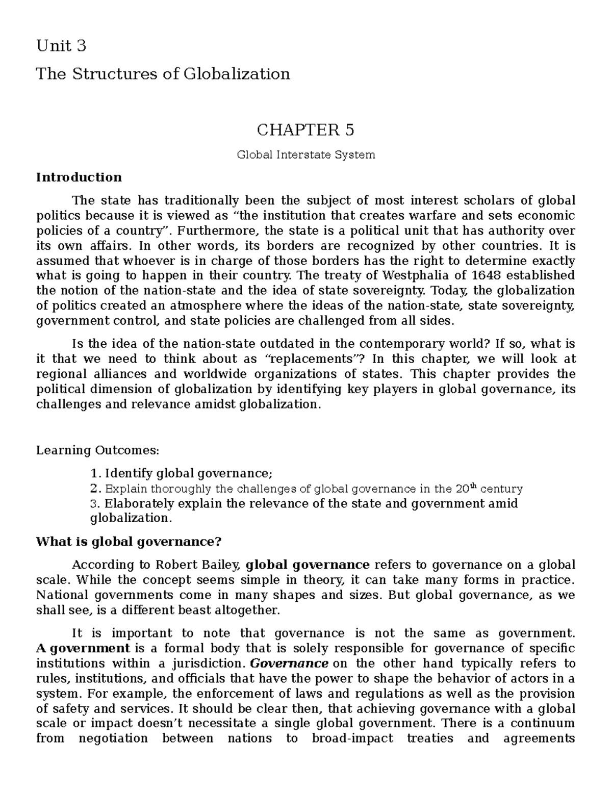 Chapter 5: Global Governance - Understanding Its Structures ...