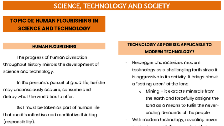 SCIENCE, TECHNOLOGY AND SOCIETY: HUMAN FLOURISHING AND MODERN TECH ...