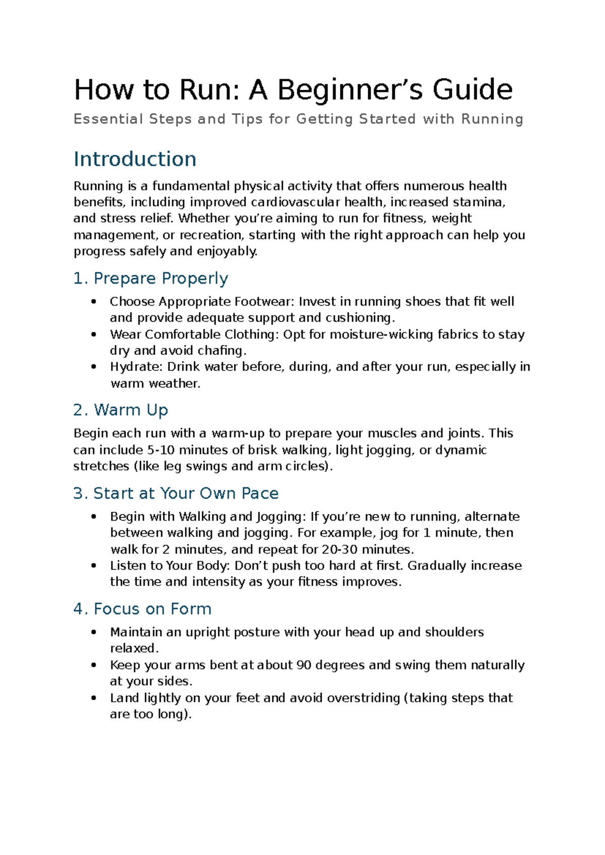 53GRE - Essential Steps and Tips for Getting Started with Running - Studocu