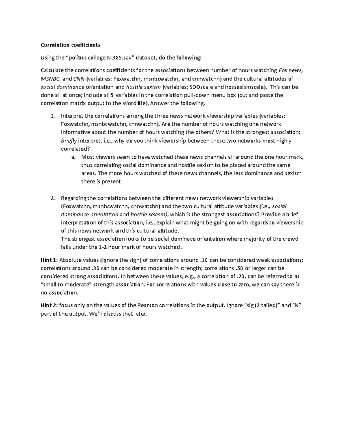 Applied Stats FOUR: Correlation Analysis of News Viewership and ...