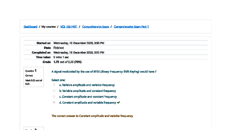 ECE F431 Comprehensive Exam Part 1 - Answers and Solutions - Studocu