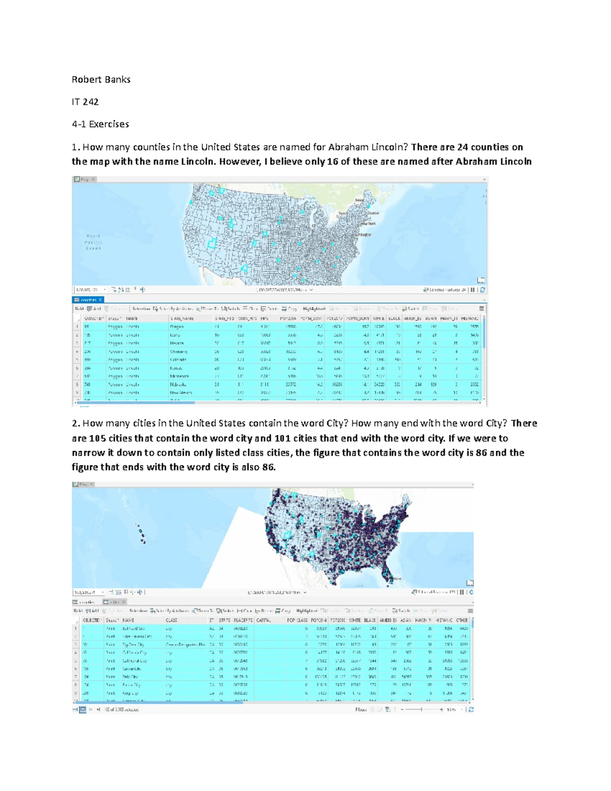 IT 242 Module 3-2 Exercise: Attribute Data & Spatial Joins Analysis - Studocu