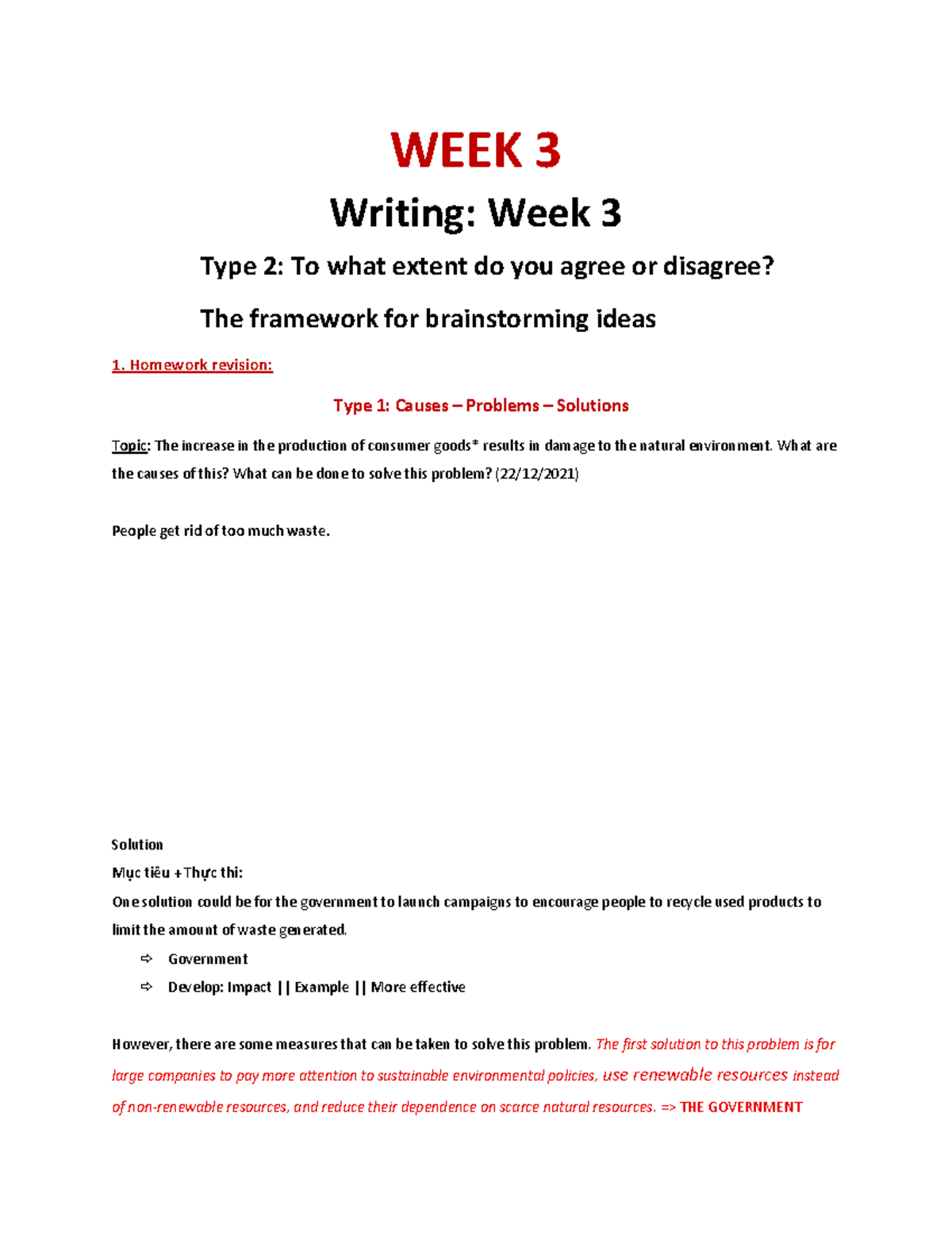 WEEK 3 Writing: Type 2 Opinion Essay Framework and Strategies - Studocu