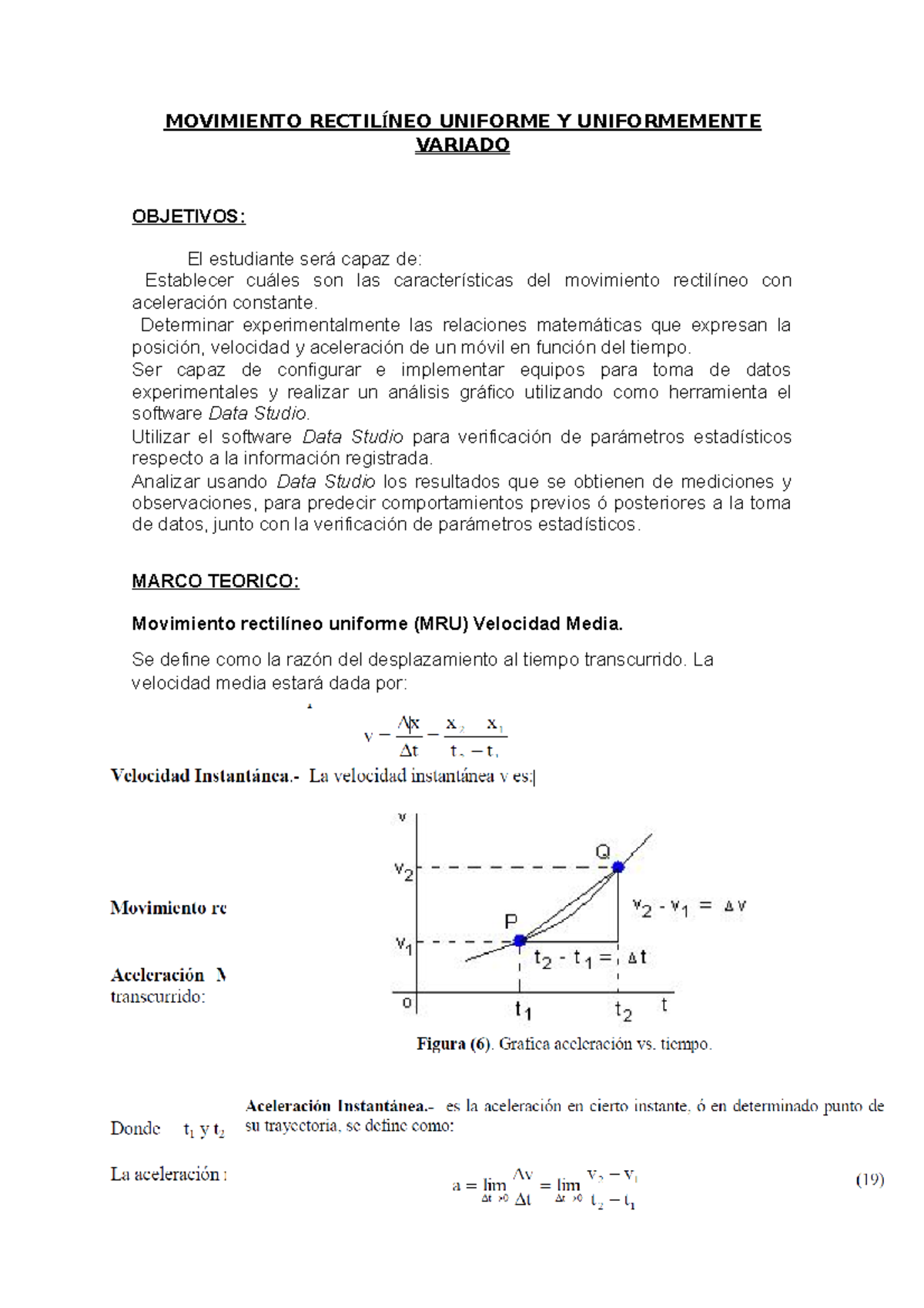 Movimiento Rectilíneo Uniforme Y Uniformemente Variado - MOVIMIENTO RECTIL Í NEO UNIFORME Y ...