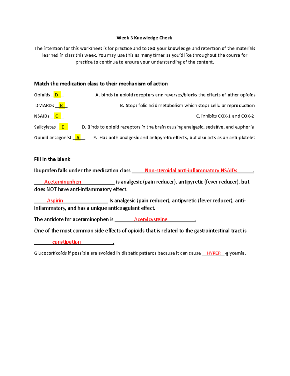Week 3 Knowledge Check answers - Week 3 Knowledge Check The intention ...