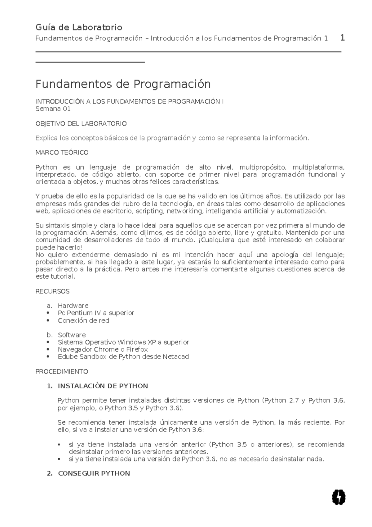 Guía de Laboratorio 1: Fundamentos de Programación I - Introducción a ...