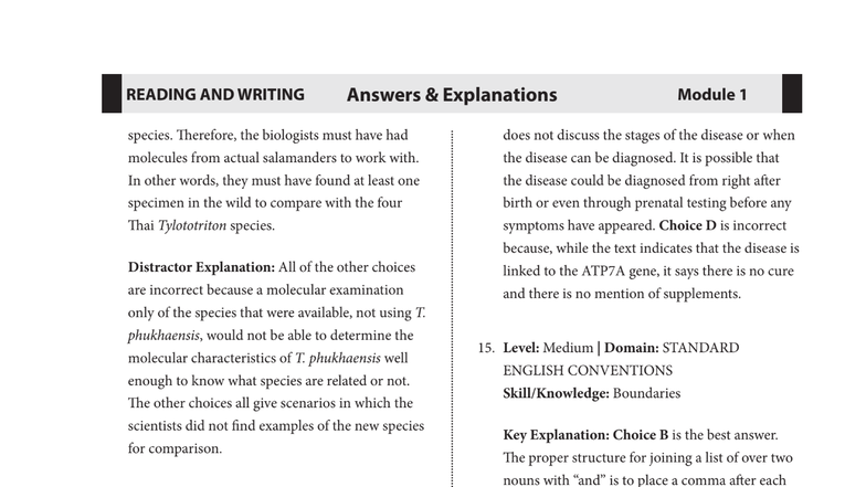 Practice Tests for the SAT 2023: Reading and Writing Answers ...
