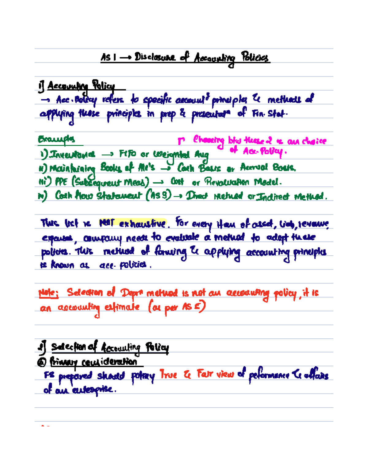 AS 1 - Disclosure of Accounting Policies and Principles - Studocu
