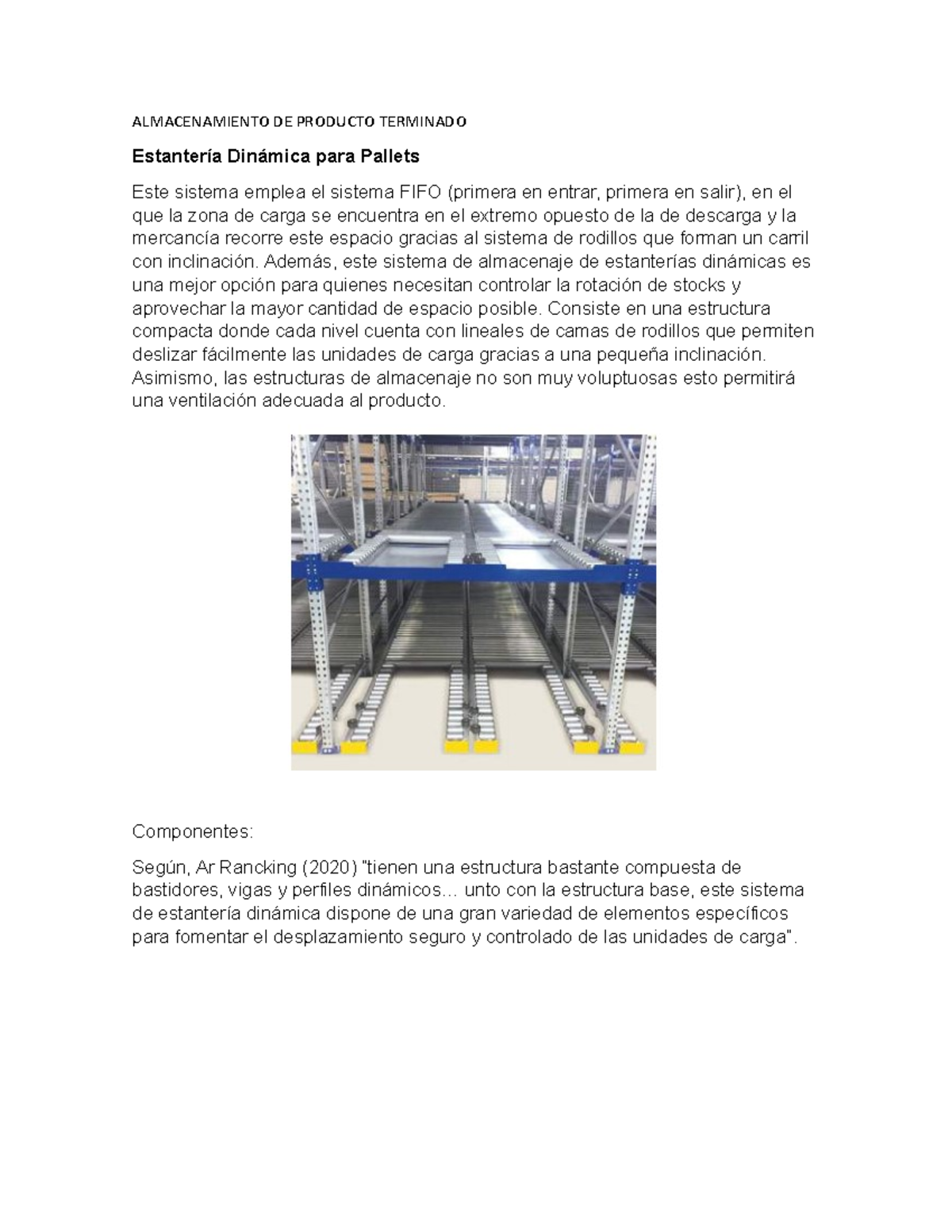 Racks y pallets para rollos de tela general - ALMACENAMIENTO DE ...