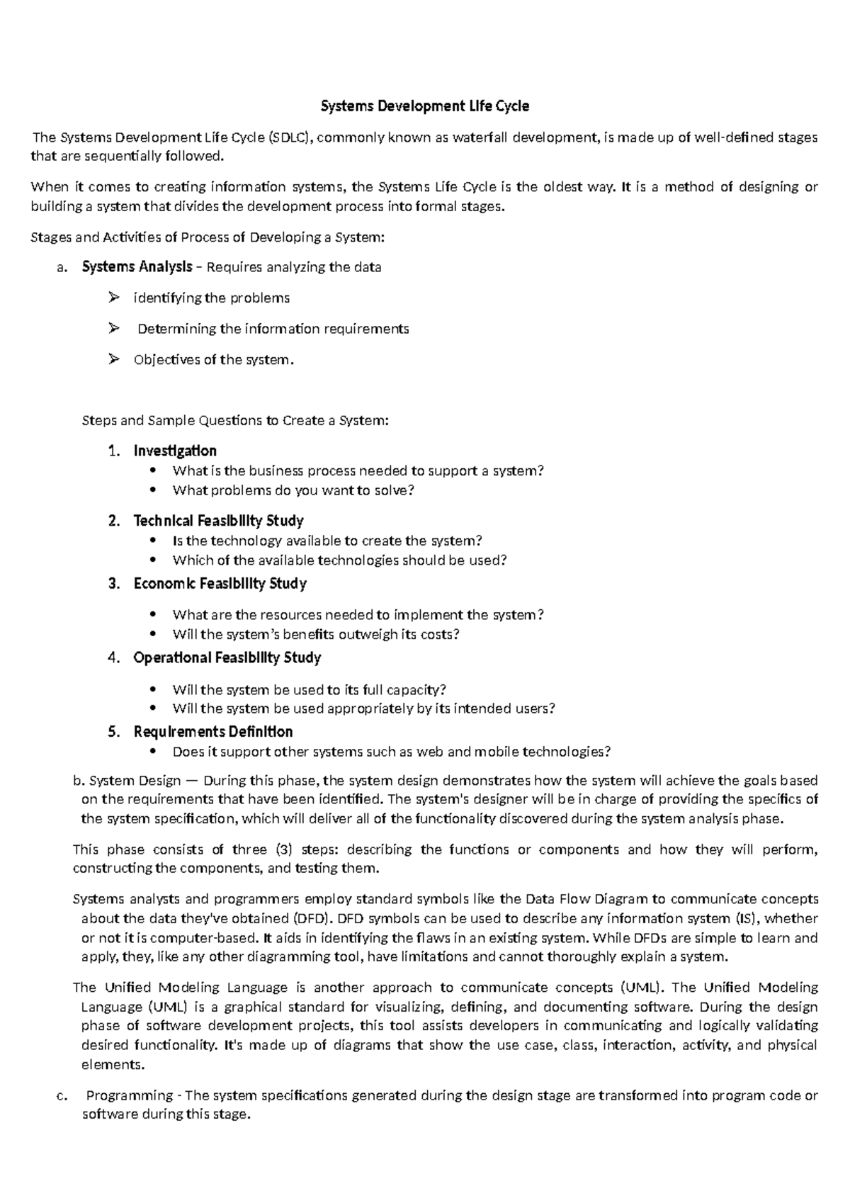 02 Systems Development Life Cycle - When it comes to creating ...