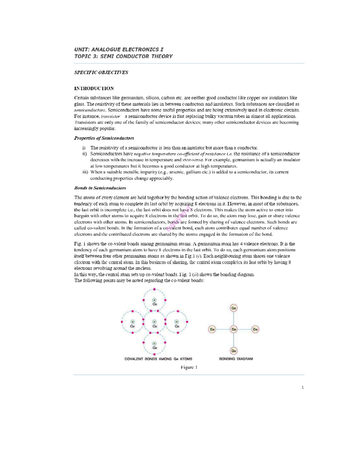 Semiconductor Theory - Learning Guide for ANE 101: Analog Electronics I ...