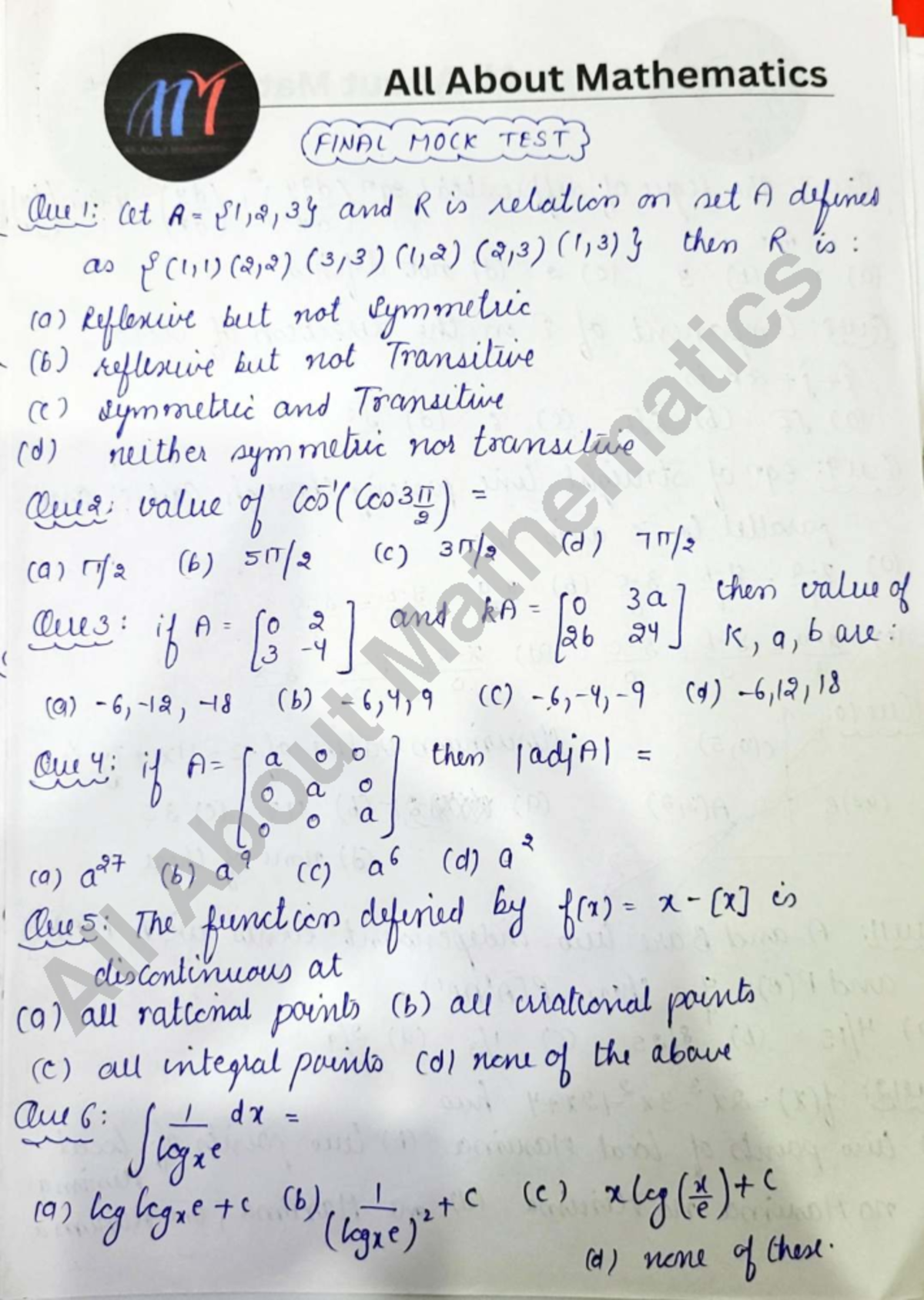 Final test - hello - Physics - About Mathematics - Studocu