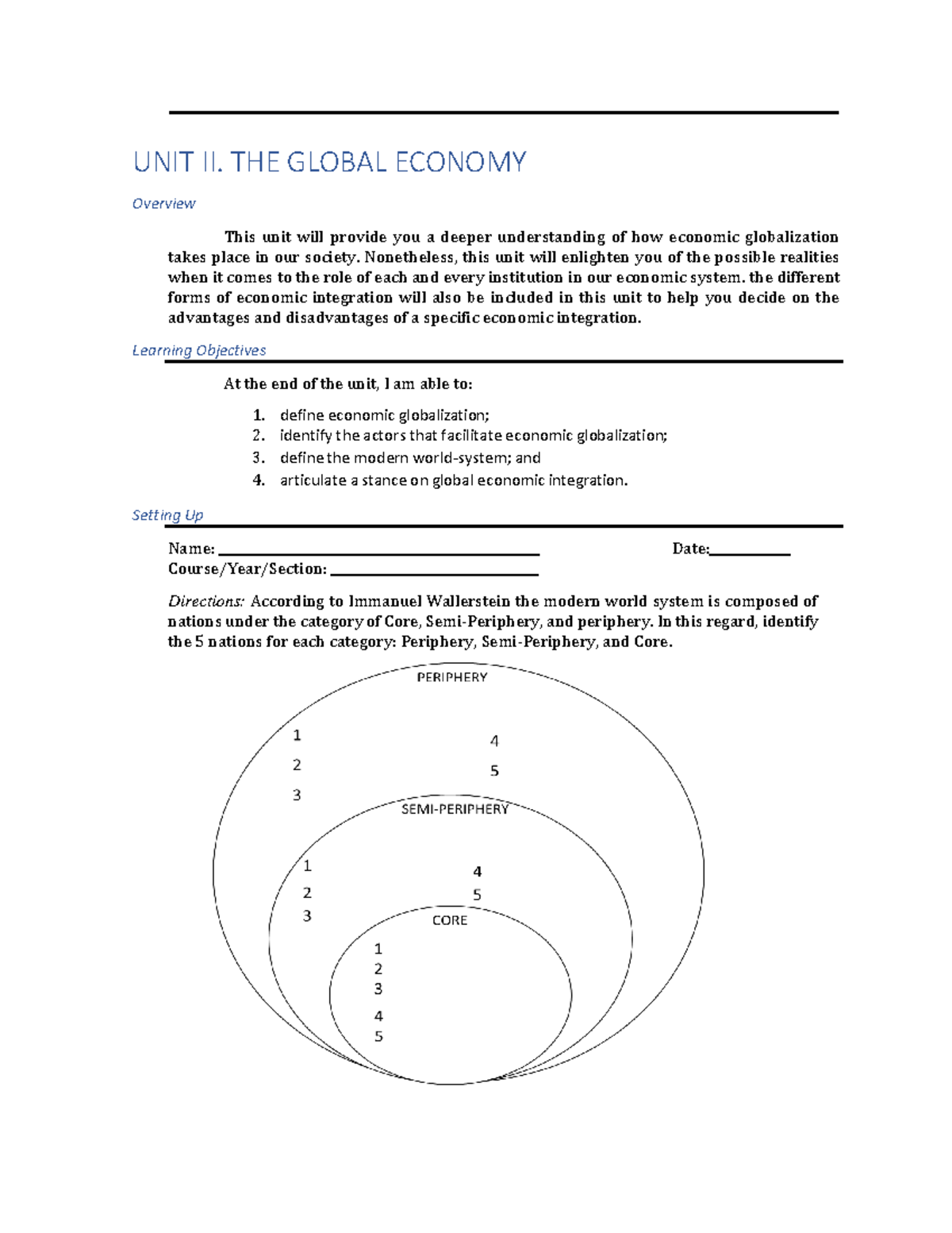 Neust Module 2 - Understanding Economic Globalization and Integration ...
