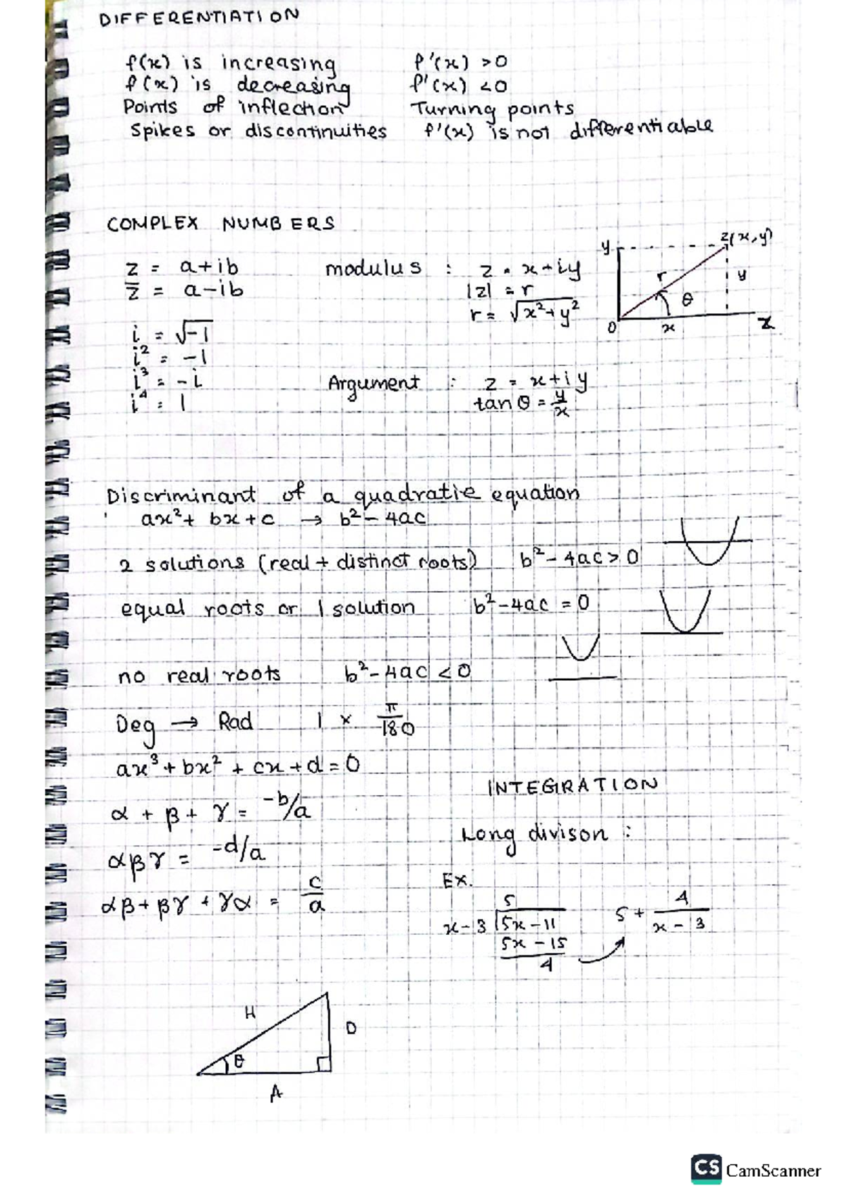 Level 3 Calculus Study Notes: Differentiation & Integration Concepts ...