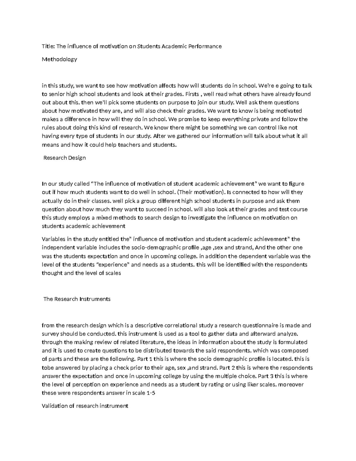 Title: The Influence of Motivation on Students' Academic Performance: A ...