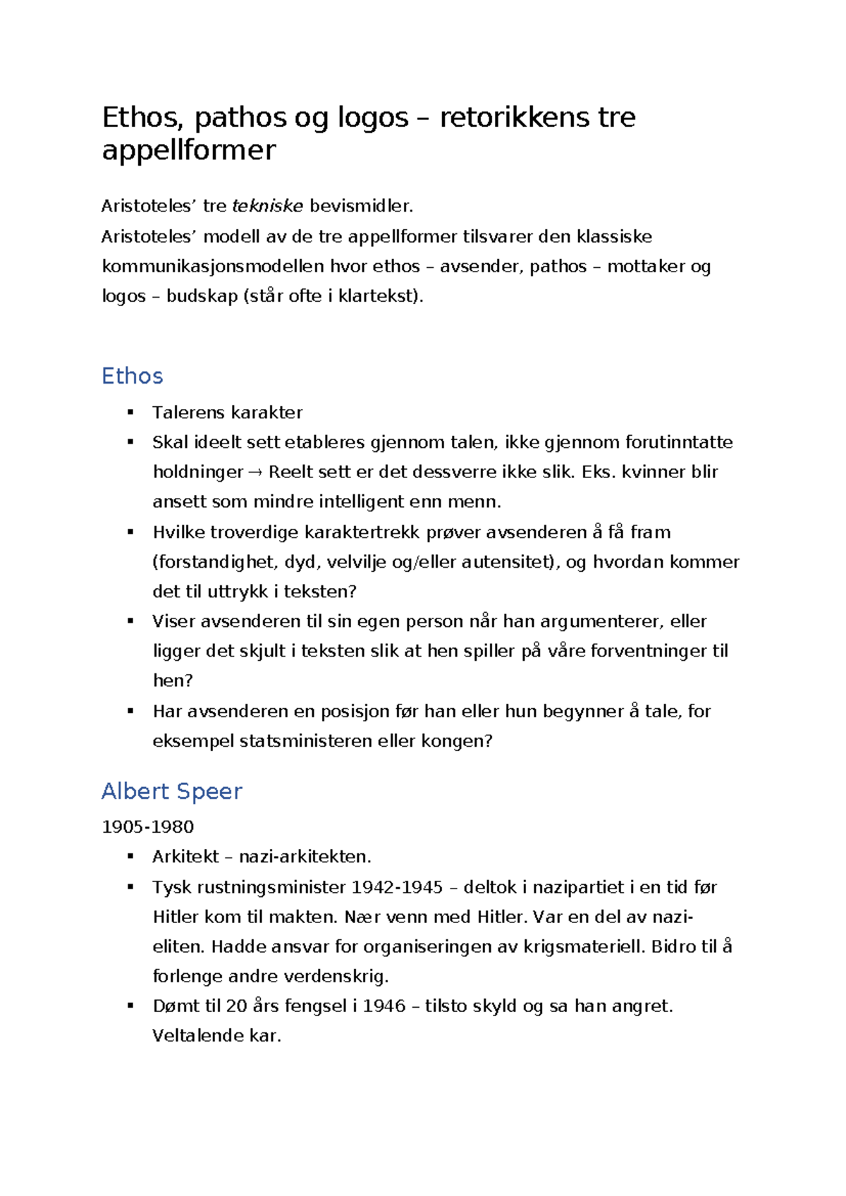 Aristoteles' Tre Appellformer: Ethos, Pathos og Logos - Retorikkens ...