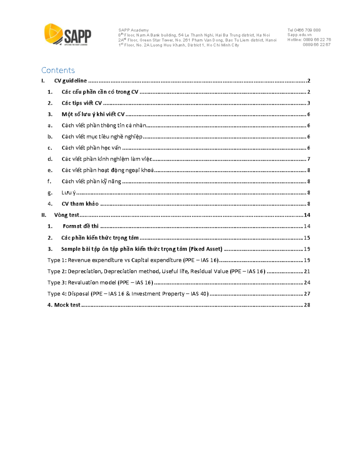Hướng Dẫn Làm CV và Kỳ Thi Big4 - SAPP 2023 - Studocu