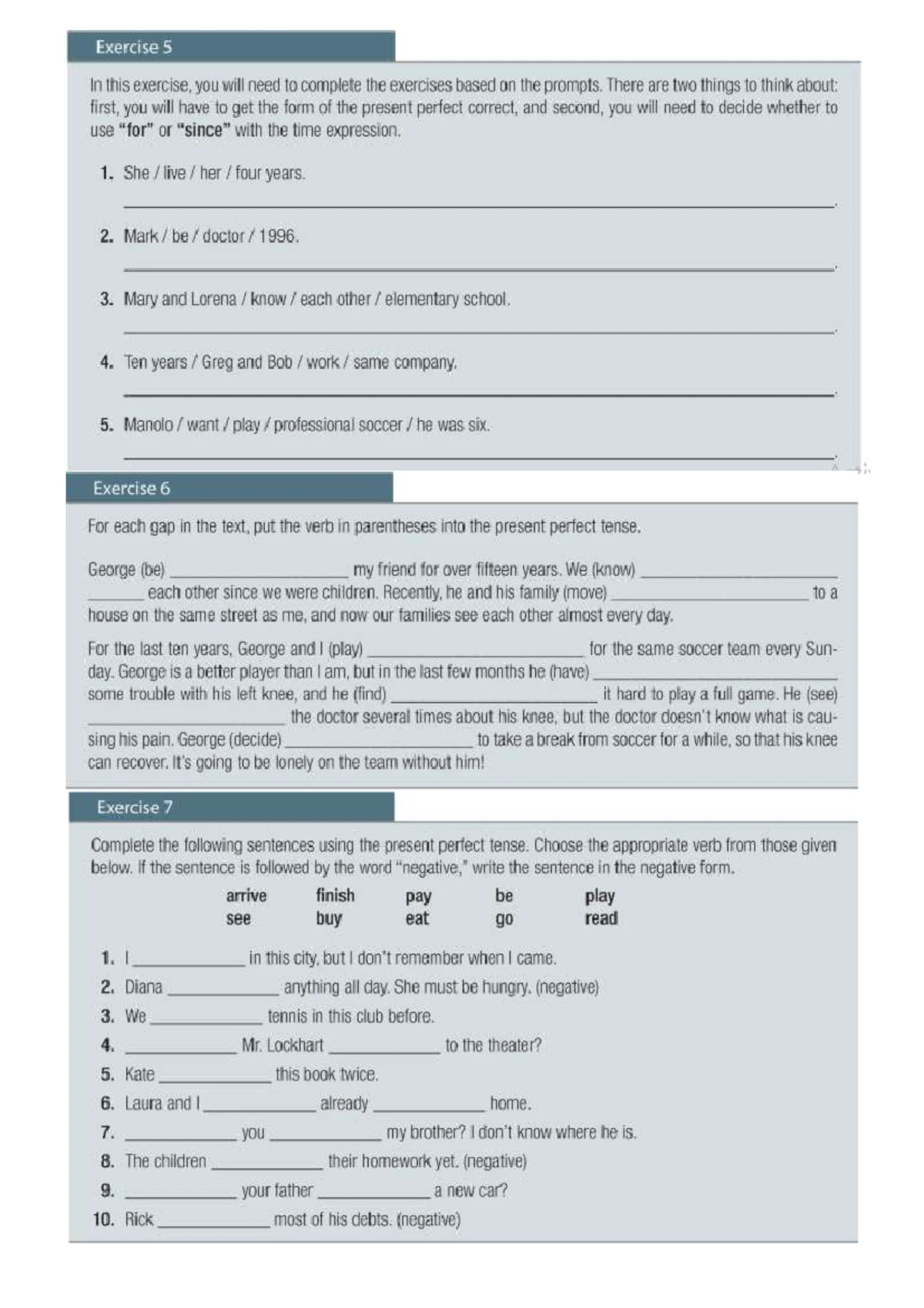 Practica N°9 - Present Perfect Exercises and Sentence Completion - Studocu