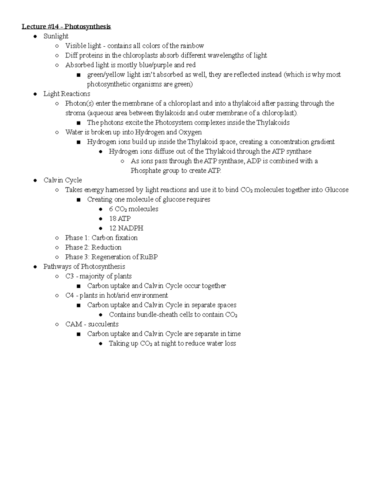 Chapter 9 - Photosynthesis - Lecture Photosynthesis Sunlight Visible ...