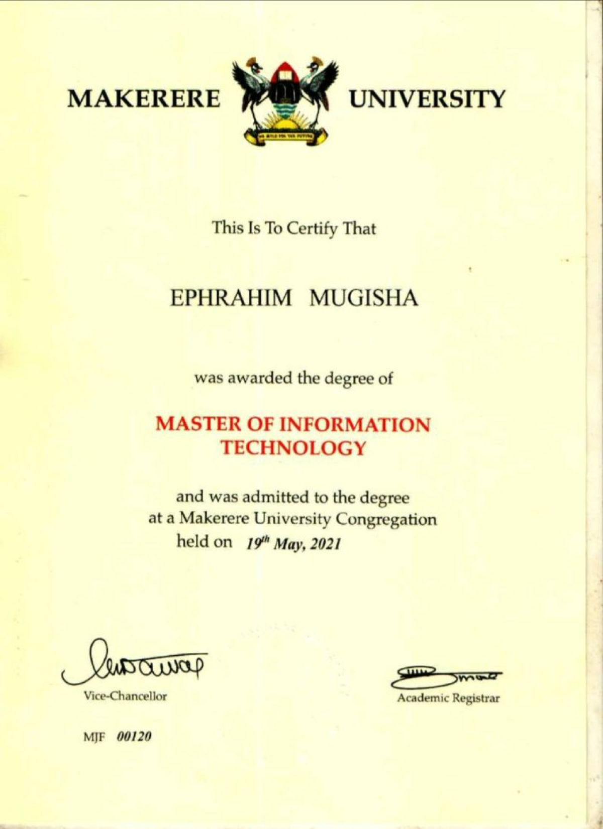 Master Information Technology Makerere University - Information Security in Health Systems - Studocu