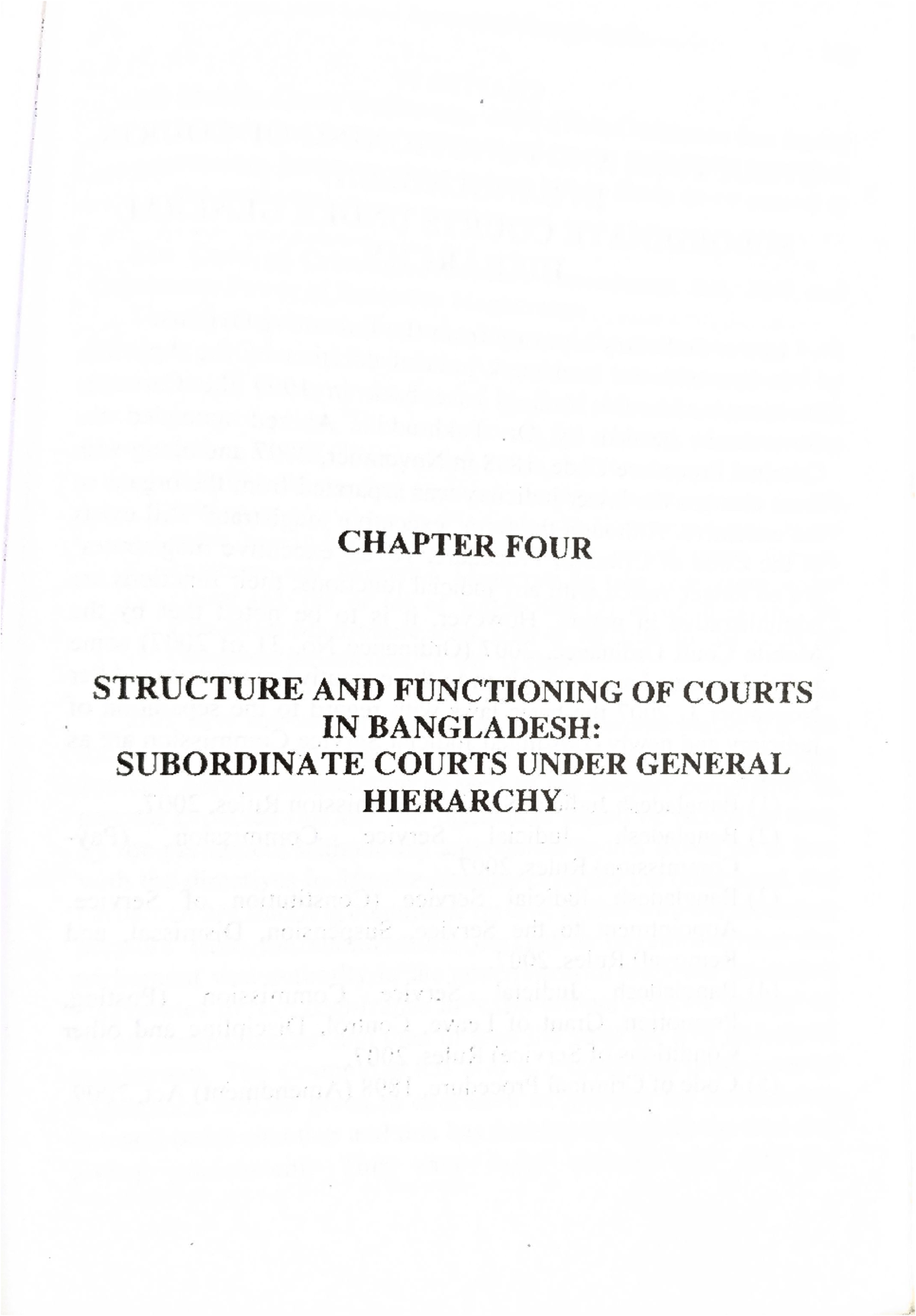 CHAPTER IV: STRUCTURE & FUNCTIONING OF SUBORDINATE COURTS IN BANGLADESH ...