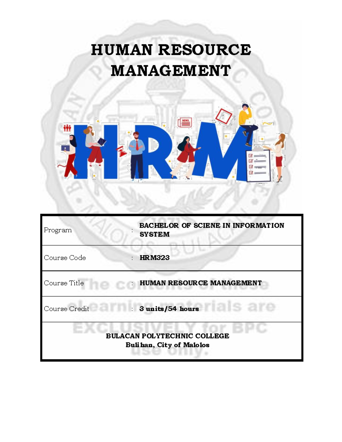 HRM323 Information Sheet 10 Promoting Health and Safety - HUMAN ...
