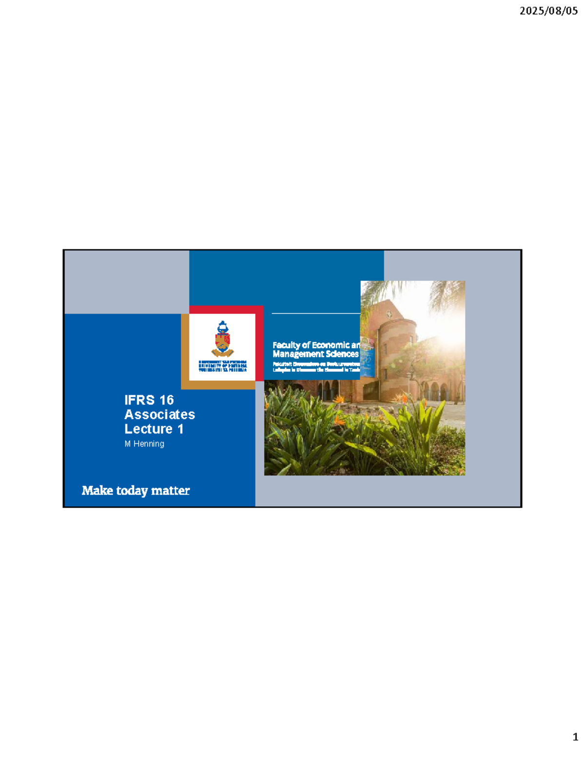 BAC 300 Associates Lecture Notes: IFRS 16 & Equity Method Overview ...