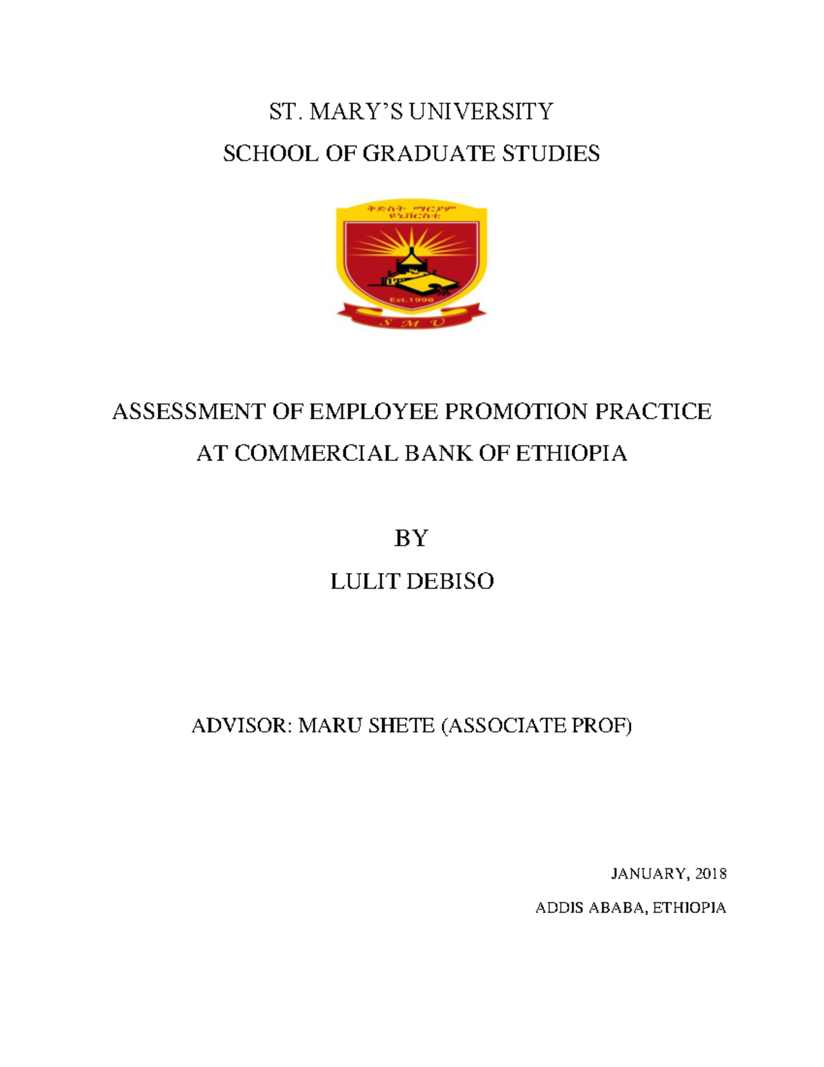 Assessment of Employee Promotion Practices at CBE - MBA Proposal - Studocu