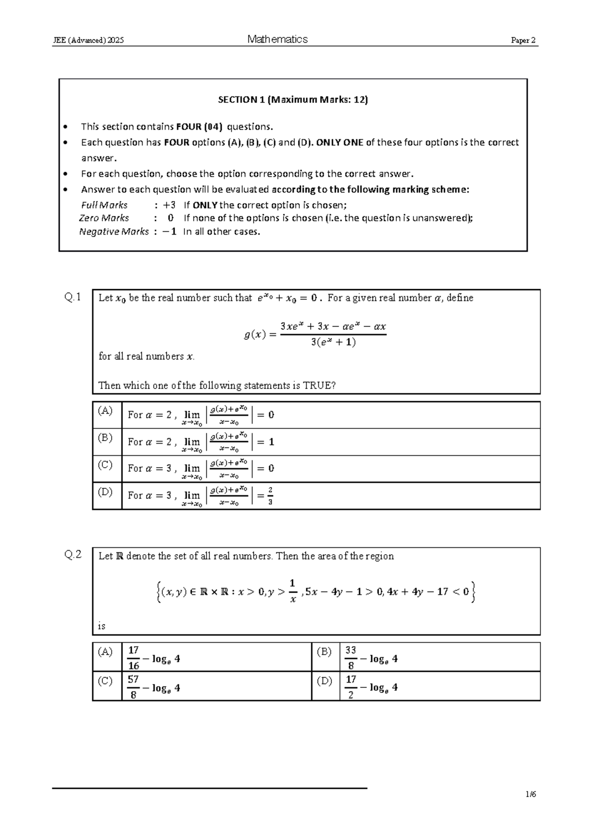 JEE (Advanced) 2025 Mathematics Paper 2: Detailed Question Analysis ...
