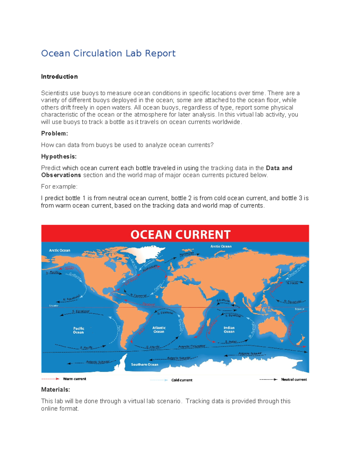 Ocean Circulation Lab Report: Analyzing Buoy Data (Course Code: Harley ...