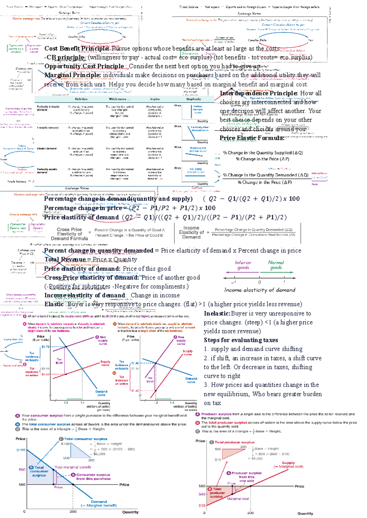 Micro econ study sheet - Cost Benefit Principle: Pursue options whose ...