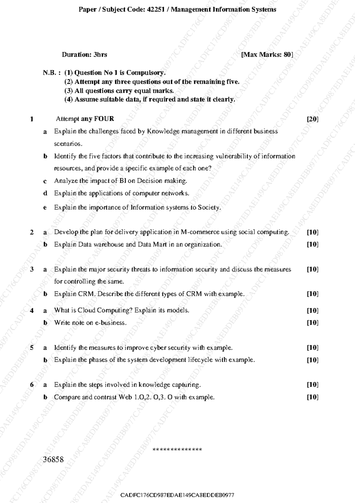 MIS 42251 Dec 2023 - Past Year Questions (PYQs) - Studocu