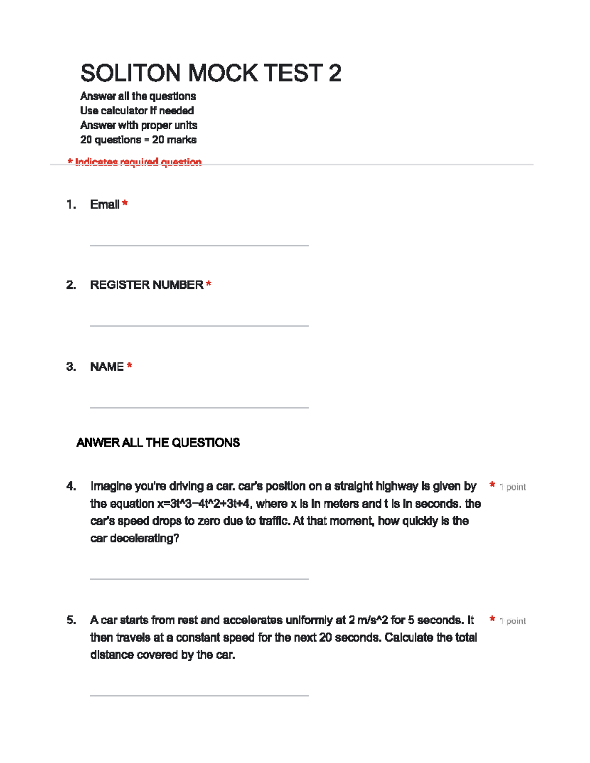 SOLUTION MOCK TEST 2 - Practice Problems and Solutions - Studocu