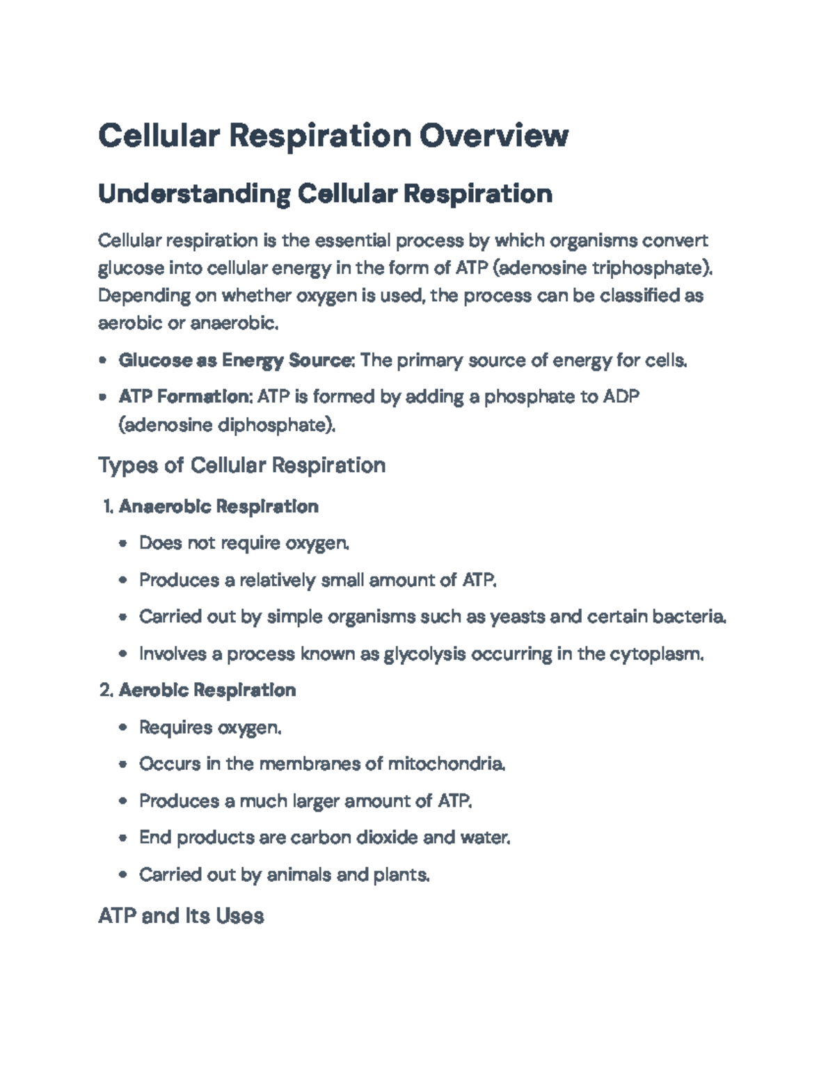 Cellular Respiration Overview: Types, Processes, and Key Insights ...