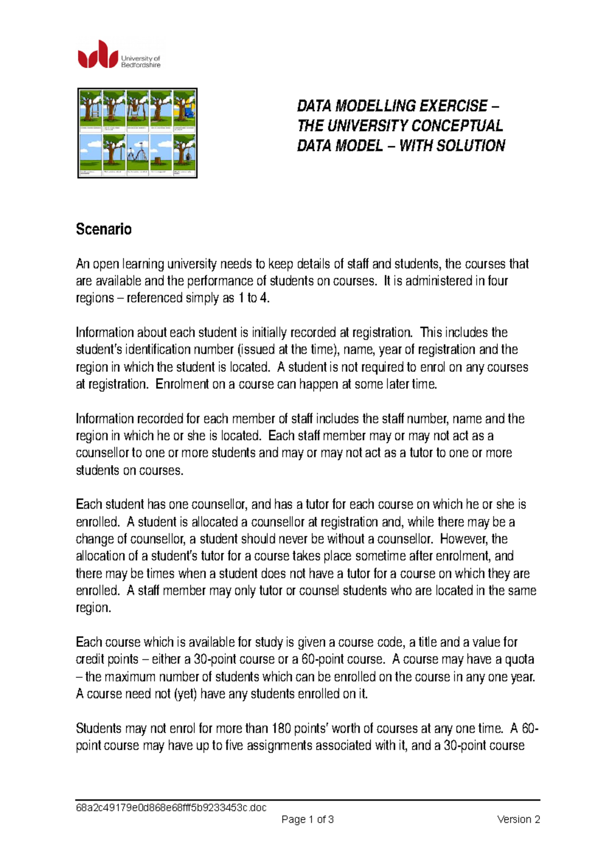 CIS017-1 - Data Modelling Scenario - The University Conceptual Data Model - Solution(1) - DATA ...
