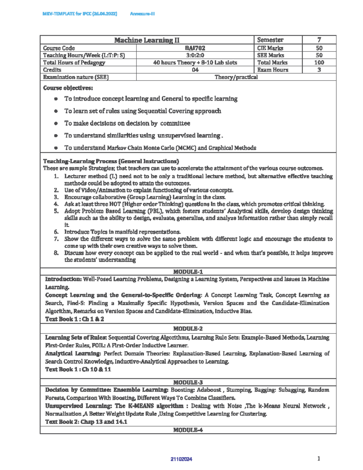 Machine Learning II Course Notes - BAI702 (Semester 7) - Studocu