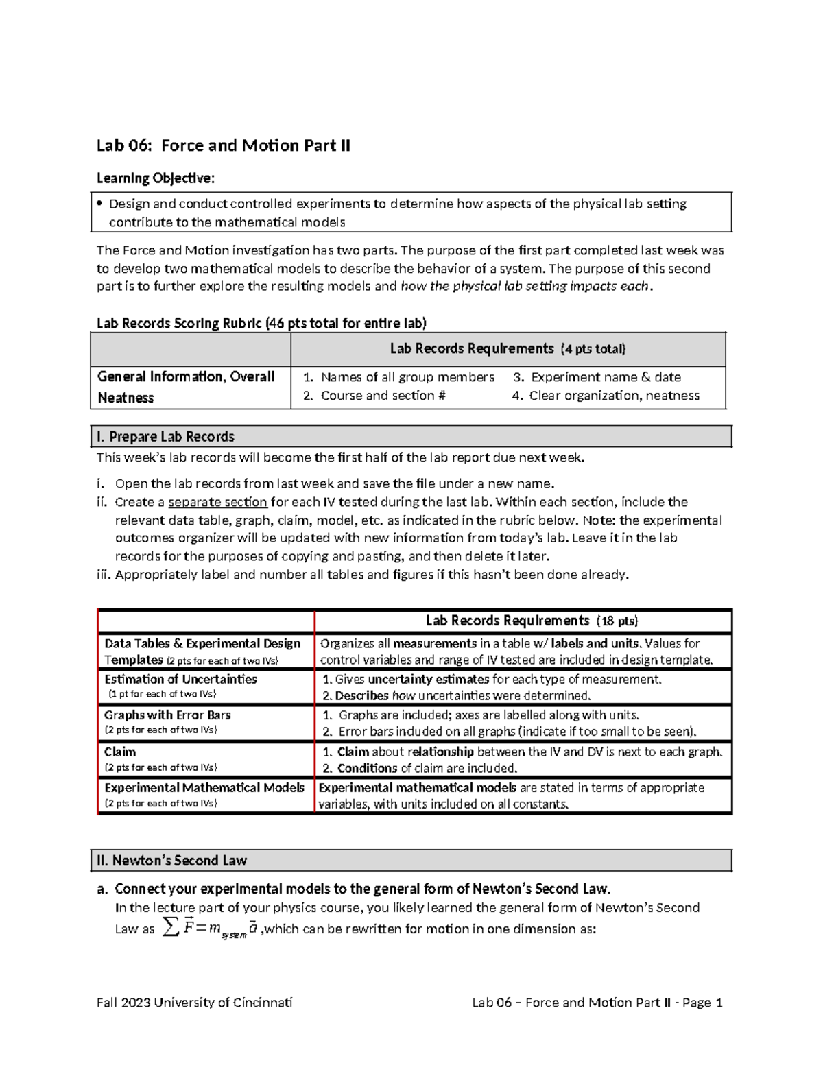 Lab 06 - Force and Motion Part II - FS23 - Lab 06: Force and Motion ...