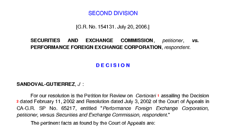 SEC v. Performance Foreign Exchange Corp: Review of Cease and Desist ...