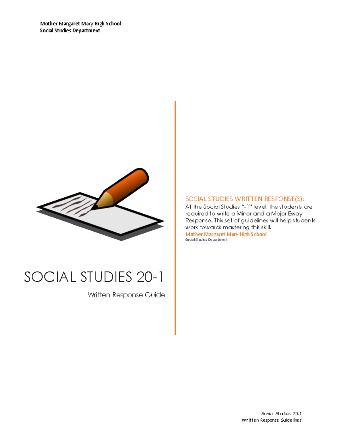 SS 20-1 Social Studies Written Response Guidelines & Essay Tips - Studocu
